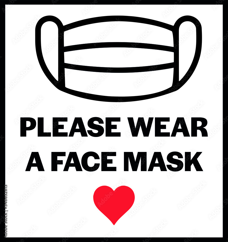 Please wear a face mask Stock Vector | Adobe Stock