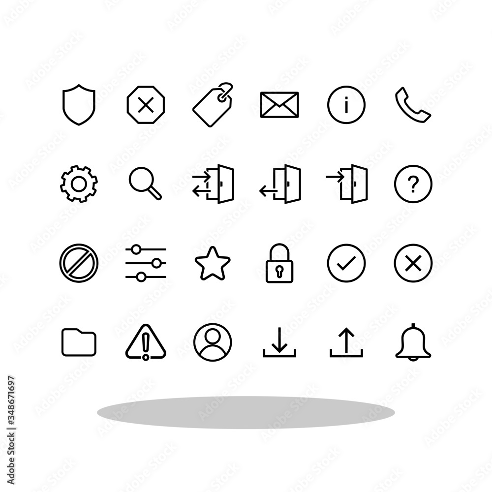 Default contact icon set in flat style. Contact us symbol for your web ...