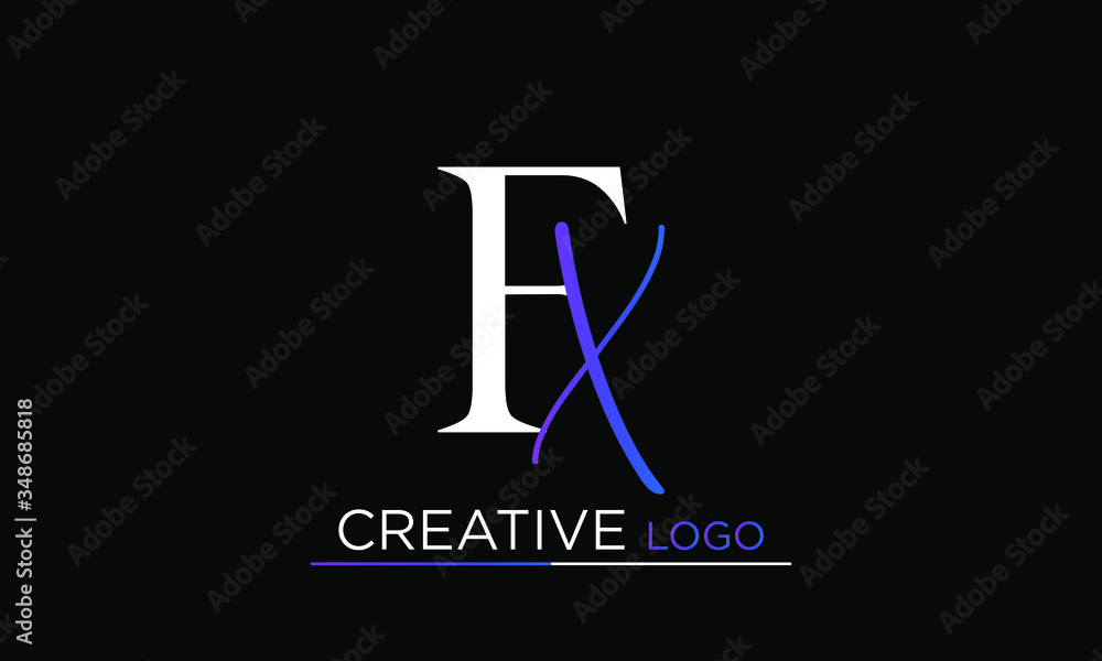 Initial Letter FX Logo Design Vector Template. Abstract Luxury Circle ...