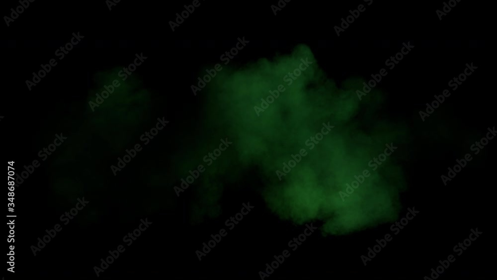Spreading green smoke (type 2), developing from thin line. Separated on ...