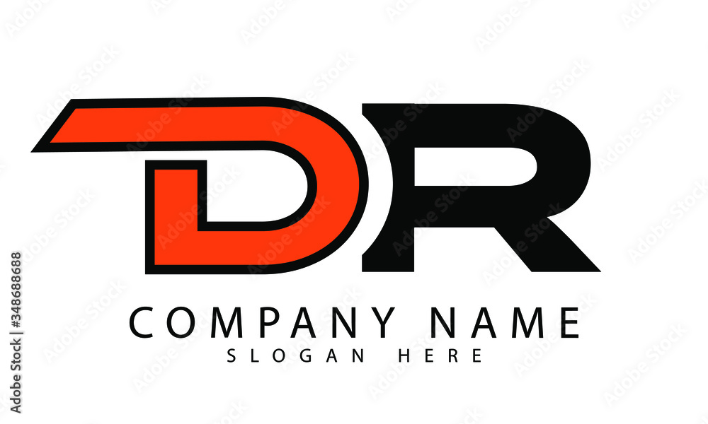 Letter D and R Initial Logo Template Stock Vector | Adobe Stock