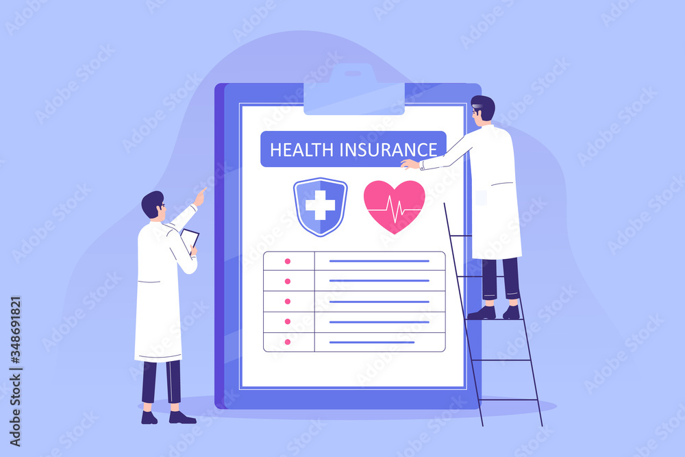 Health care and insurance service concept. Young doctors or hospital ...