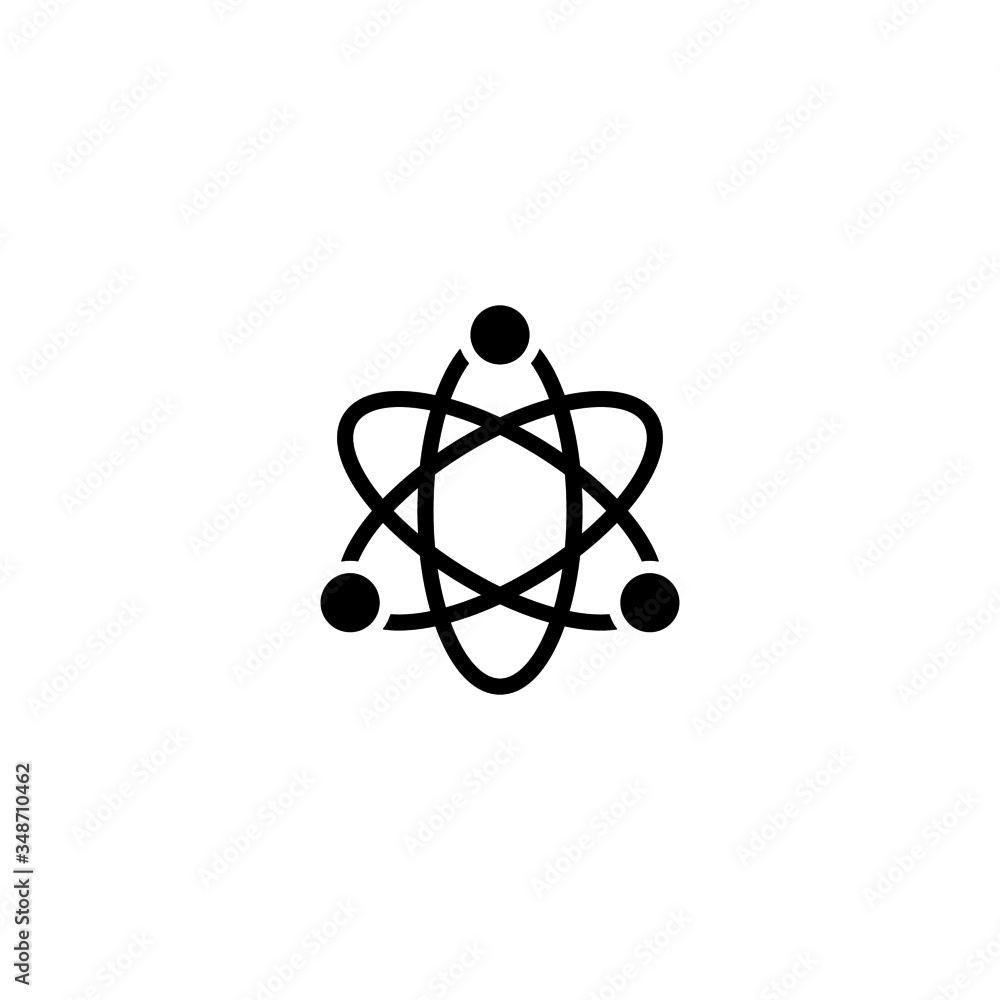 Atomic orbitals vector icon in black solid flat design icon isolated on ...