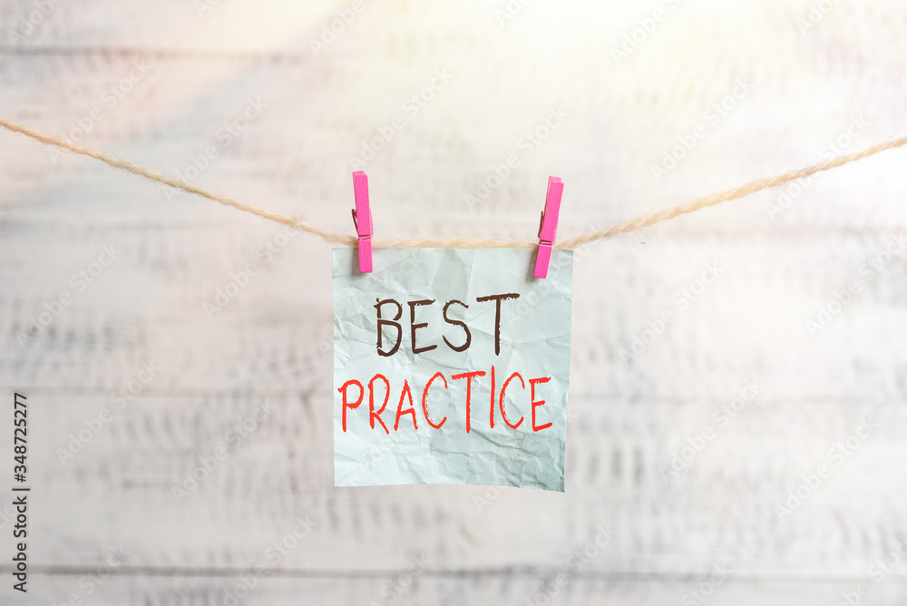Writing note showing Best Practice. Business concept for Method ...
