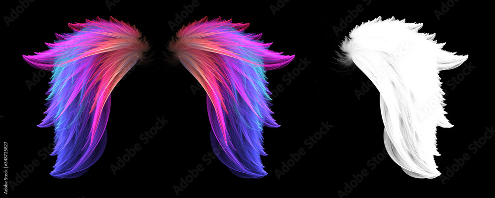 Beautiful colorful angel wings with clipping mask Stock Illustration ...