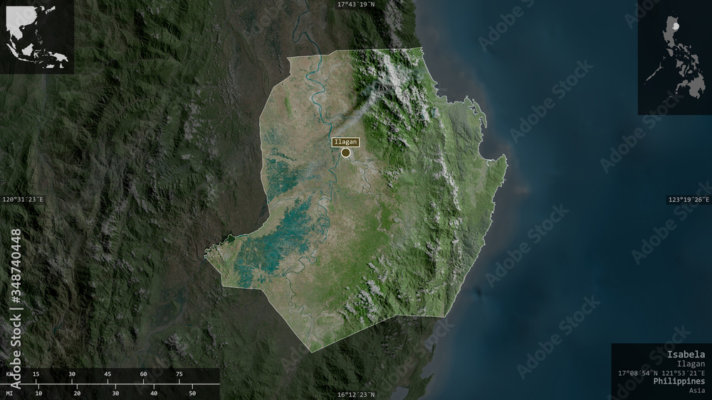 Isabela, Philippines - composition. Satellite Stock Illustration ...