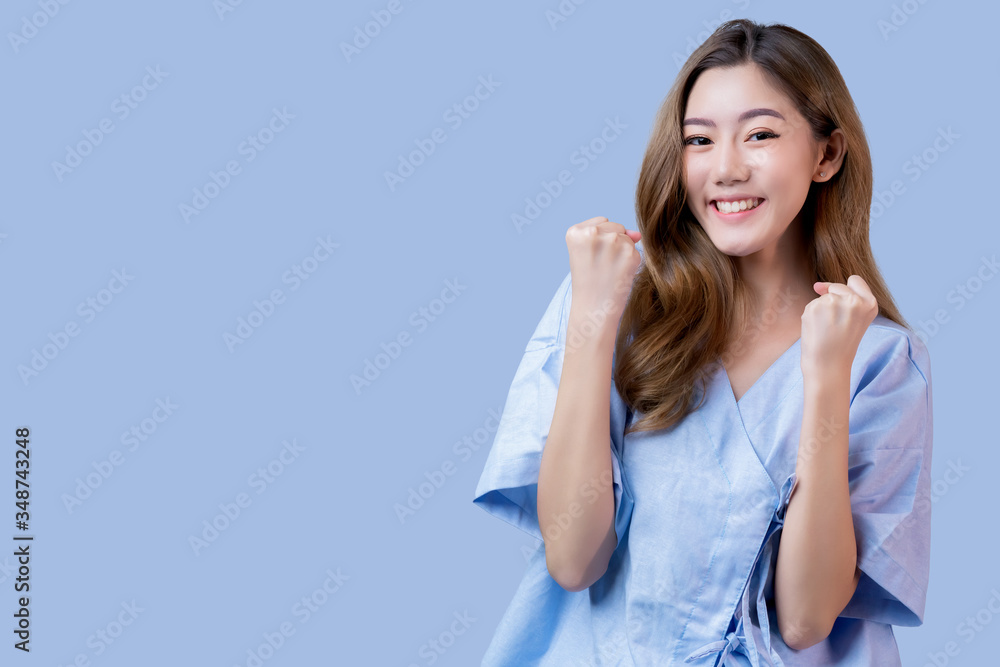 happiness cheerful strong freshness asian female patient in hospital ...