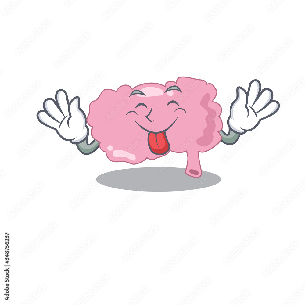 Funny brain cartoon design with tongue out face Stock Vector | Adobe Stock