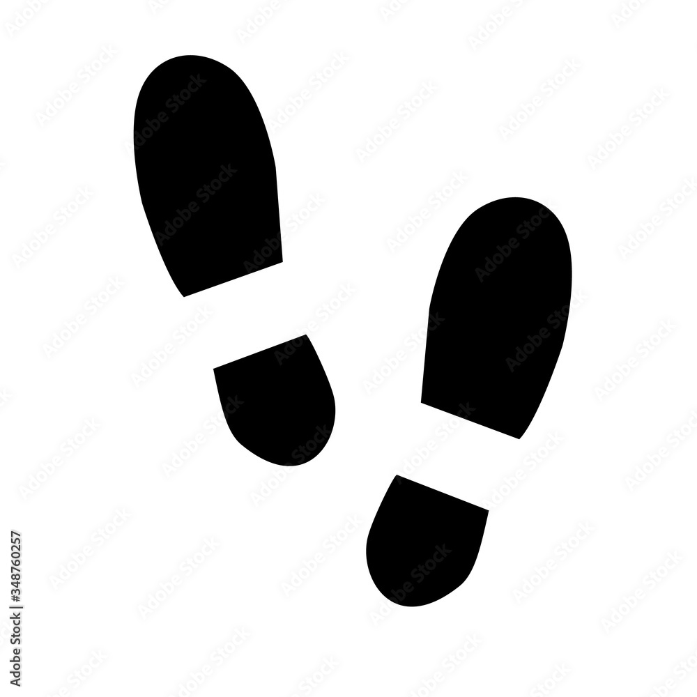 Vetor do Stock: human shoe footprint icon on white background. flat ...