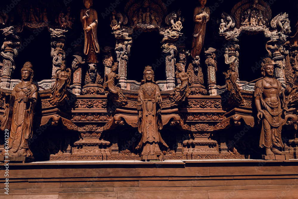 Thailand, Pattaya December 2019 Fragment of the Temple of truth in ...
