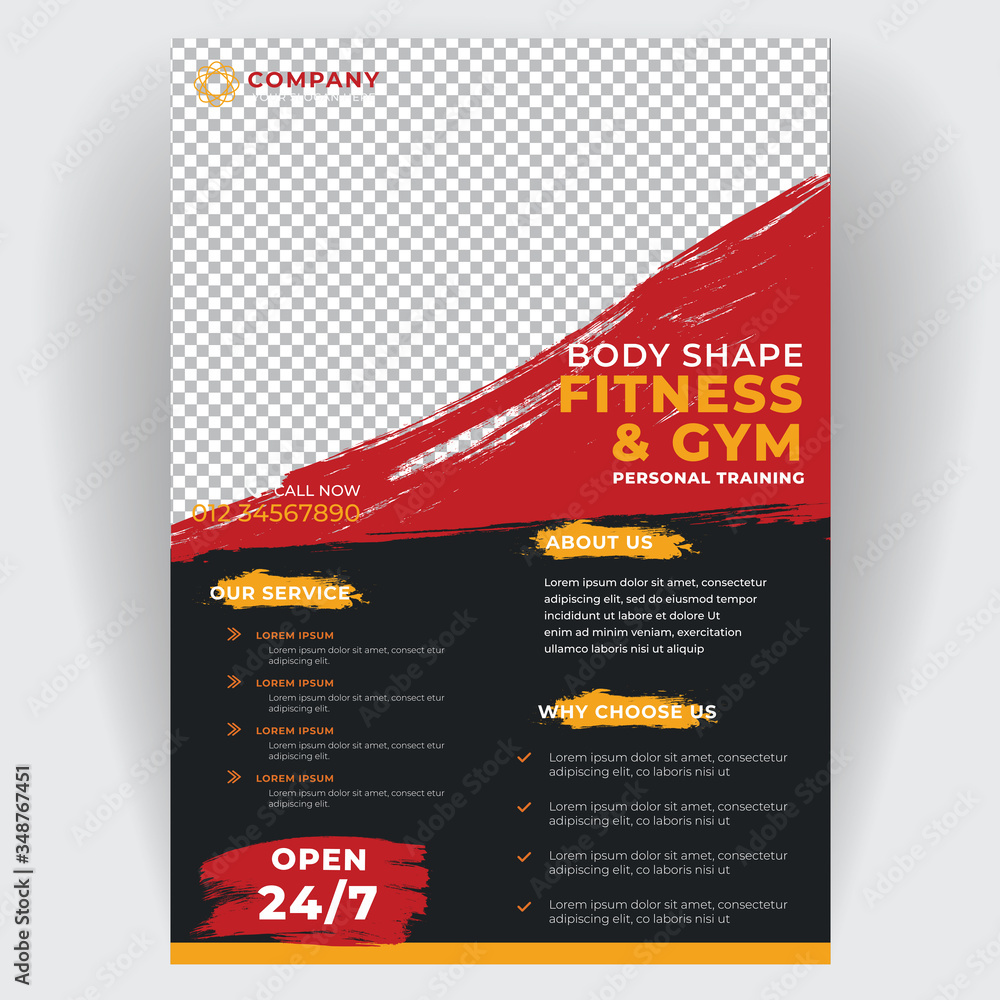 Fitness flyer brochure business creative design concept. Template ...
