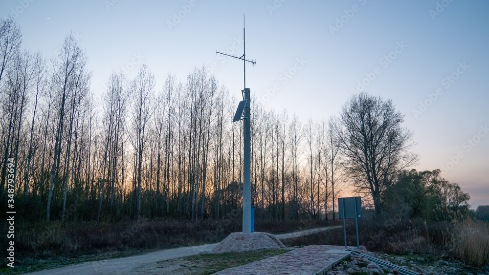 Water level gauge or staff Gauge Water meter showing the amount of ...