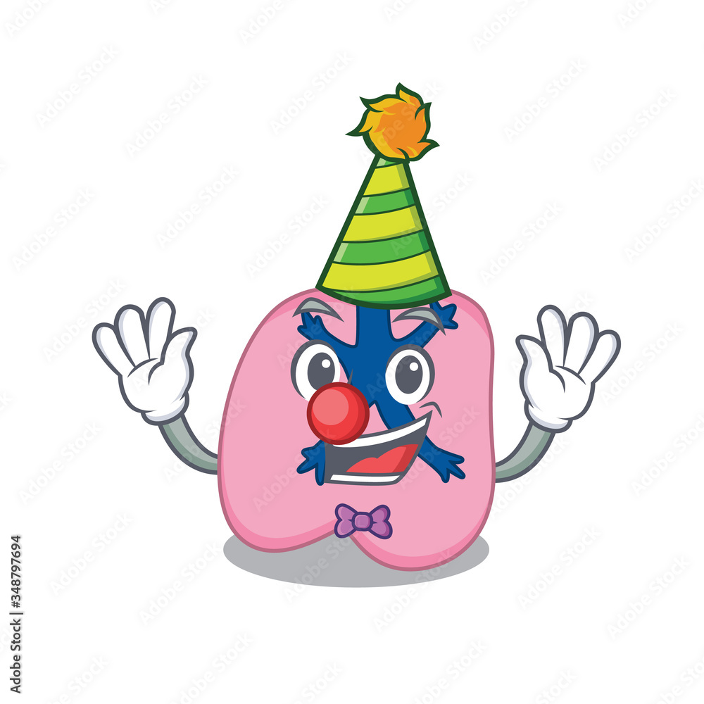 Vetor de smiley clown lung cartoon character design concept do Stock ...