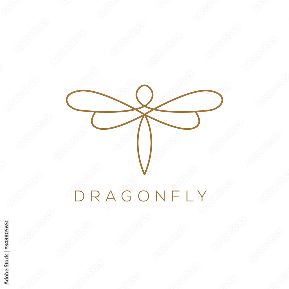 Line art Minimalist elegant Dragonfly wings logo design Stock Vector ...