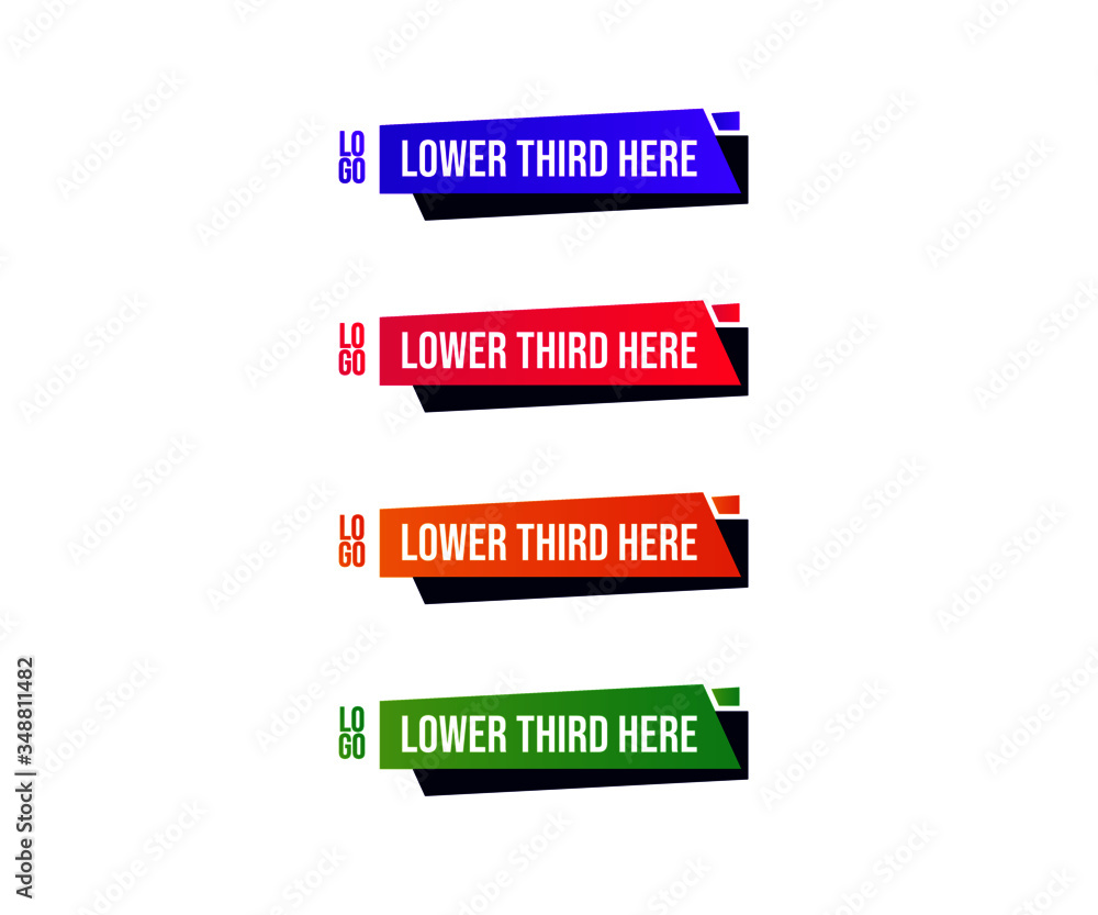 Colorful lower thirds for video editing, tv breaking news bar, sports ...