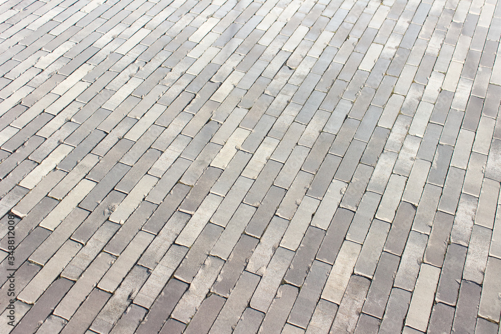 Texture of pedestrian walkway pavement with diagonal long rectangle ...