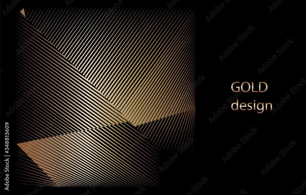 Abstract gold pattern, halftone lines metallic background, vector ...
