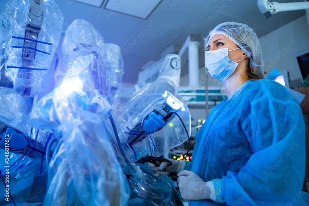 The process of carrying out a surgical operation using a modern robotic ...