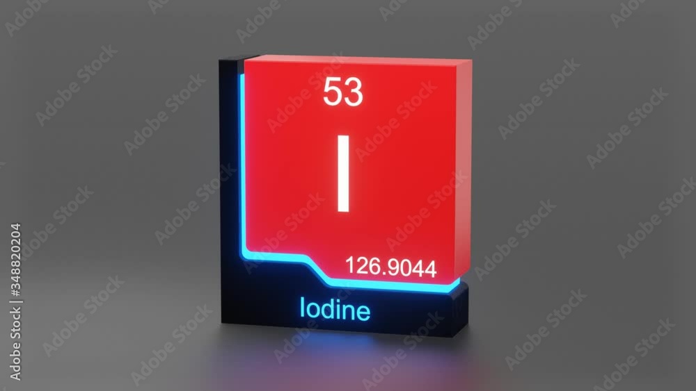 Vídeo do Stock: Iodine, periodic table element 3D animation, modern ...