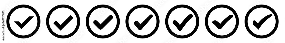 Check Mark Circle Icon Black | Checkmark Checkbox Illustration | Tick ...