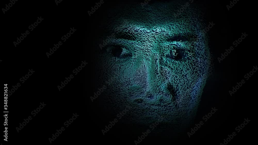 The hacker face animation which was created to communicate with the ...