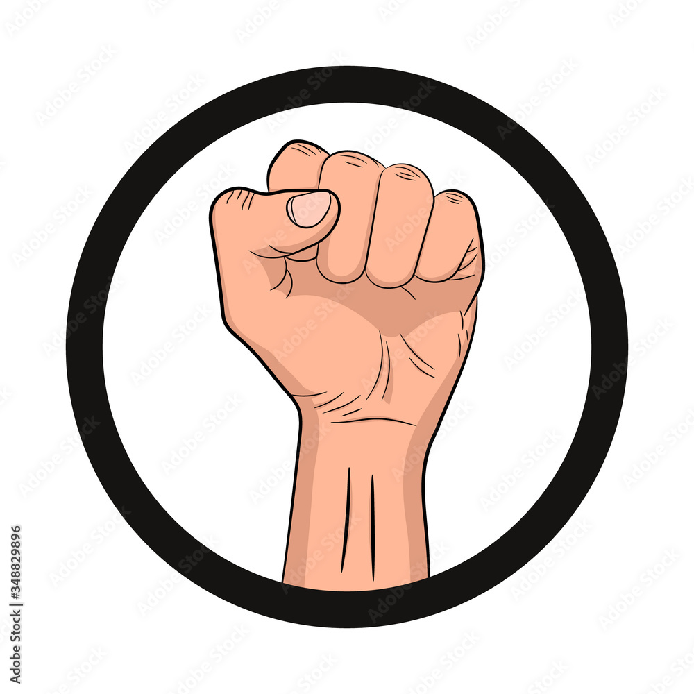 Vector fist in circle. Vector sign of propest, revolution or some sort of fight for your rights ...