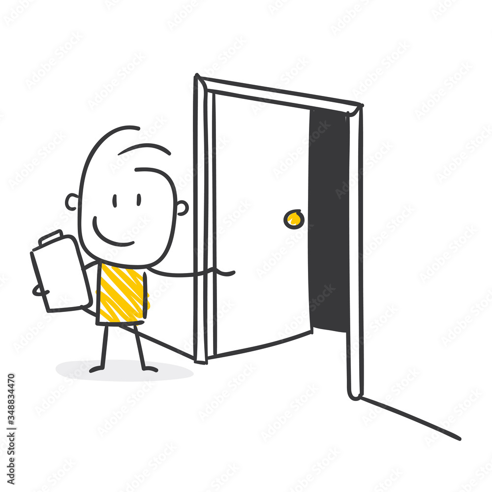 Strichfiguren / Strichmännchen: Eintreten, Empfang, Termin. (Nr. 514 ...