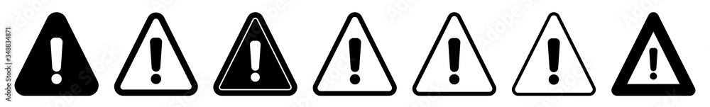 Exclamation Mark Triangle Icon Black | Caution Sign | Warning ...