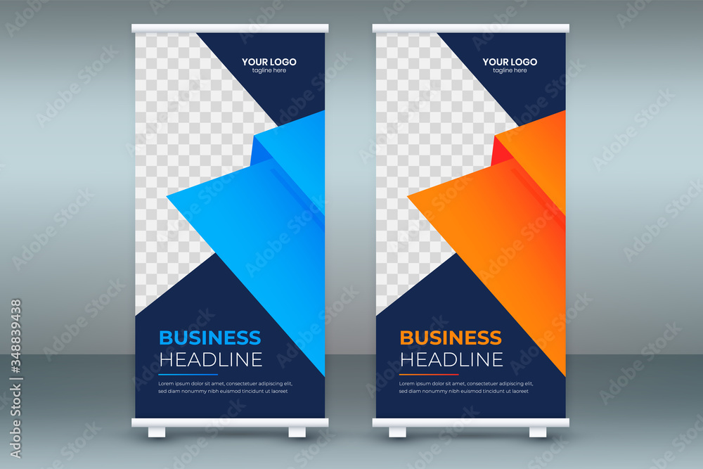 Modern Exhibition standee roll up banner design, poster advertising ...