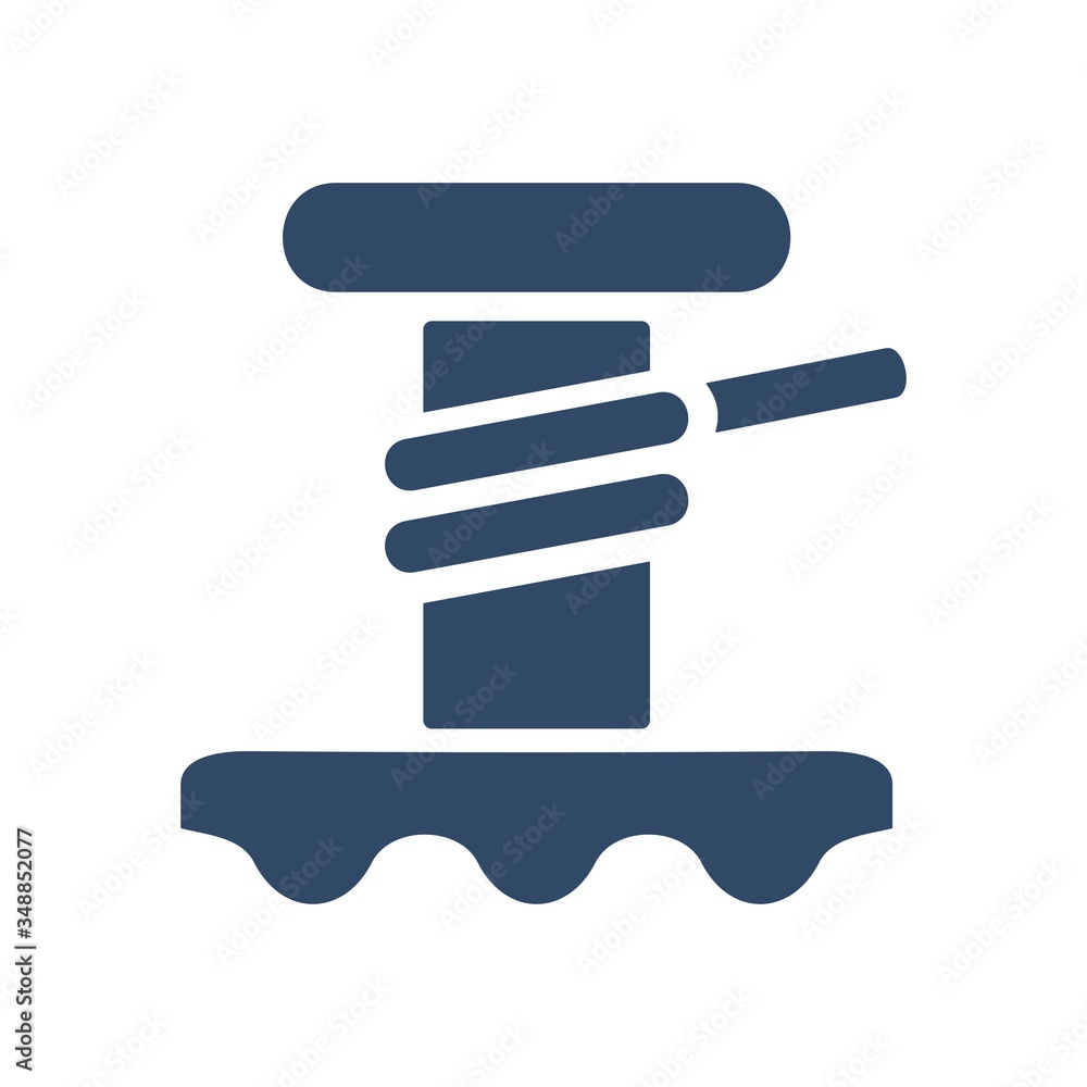 Sailboat winch icon. Yacht winch sign. Flat design style. Stock ...