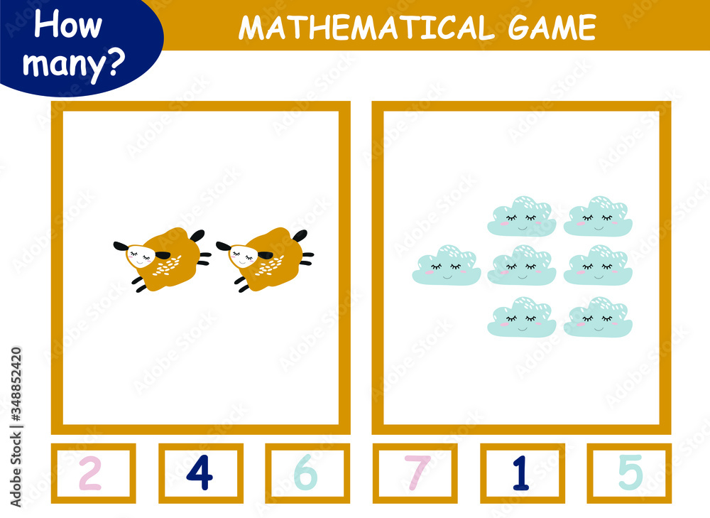 worksheet . Mathematics task. How many objects. Learning mathematics ...