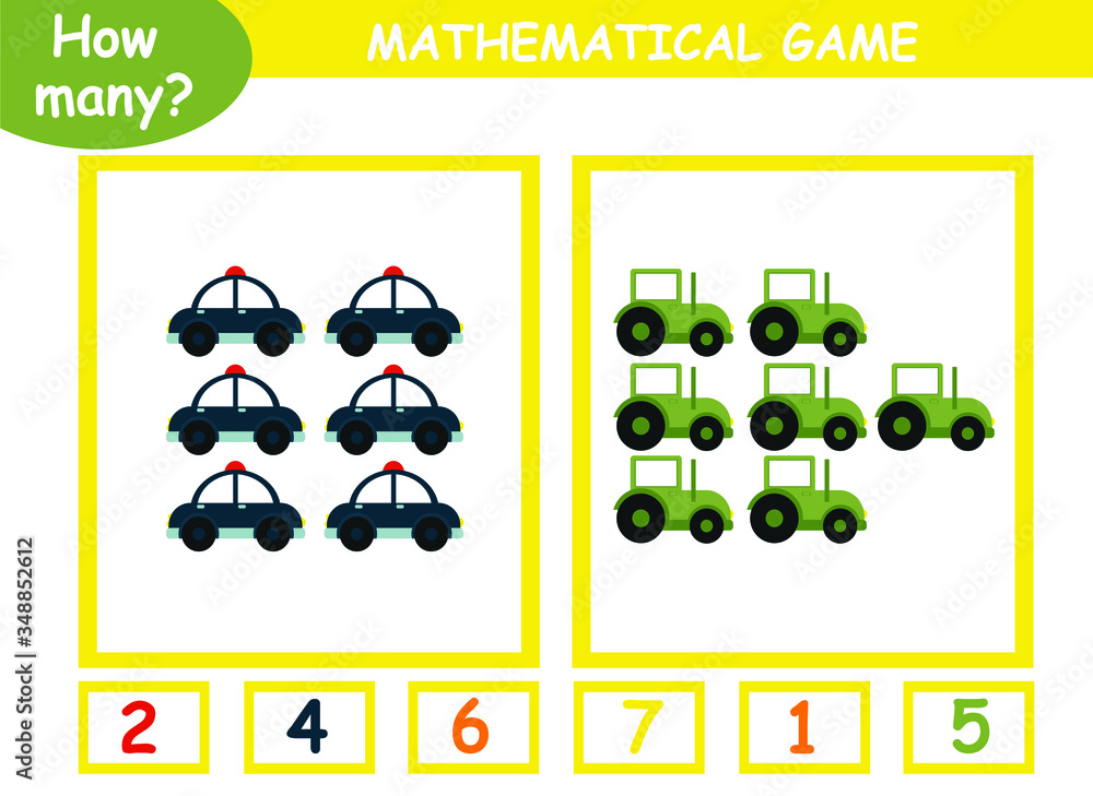 worksheet . Mathematics task. How many objects. Learning mathematics ...