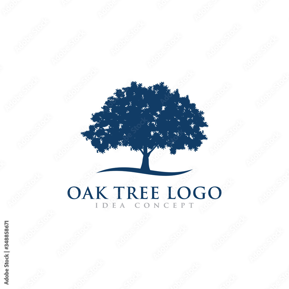 Oak Tree Logo Design Template Stock Vector | Adobe Stock