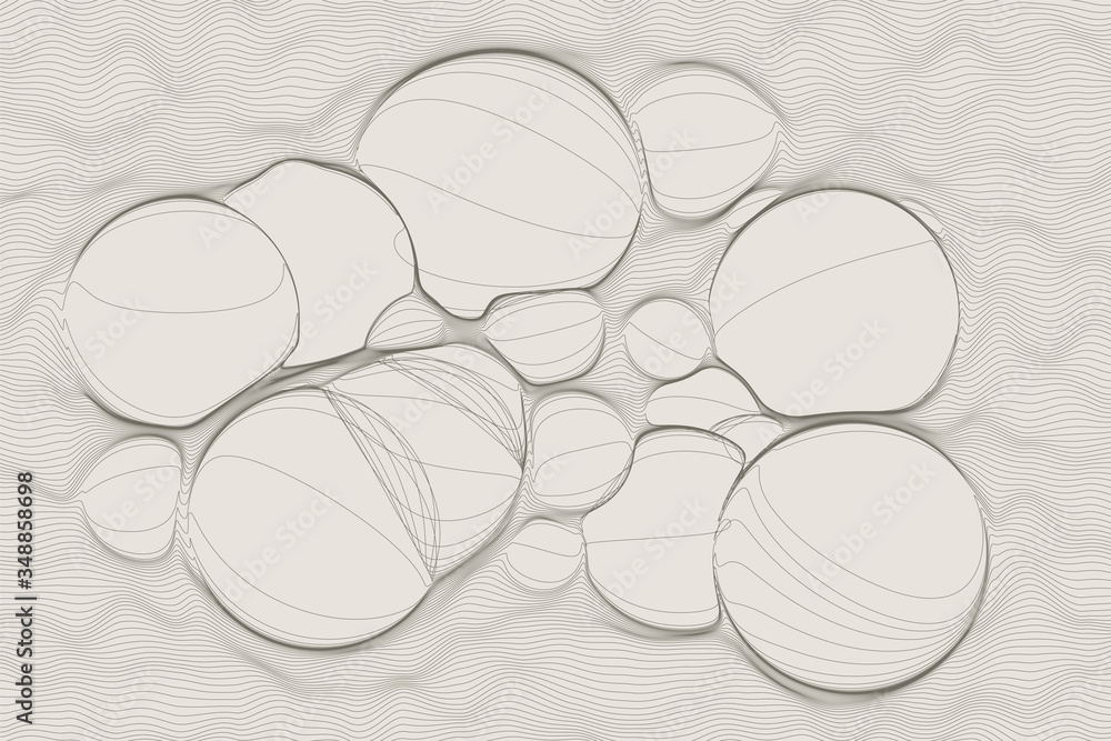 Ultra thin line bubble fluid geometry. Dynamic vector spherical ...