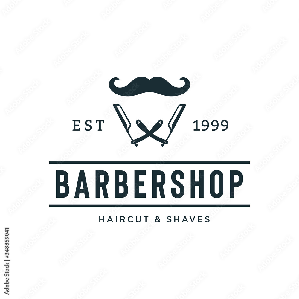 Barber shop Logo Design Template, Badges and Emblem Stock Vector ...