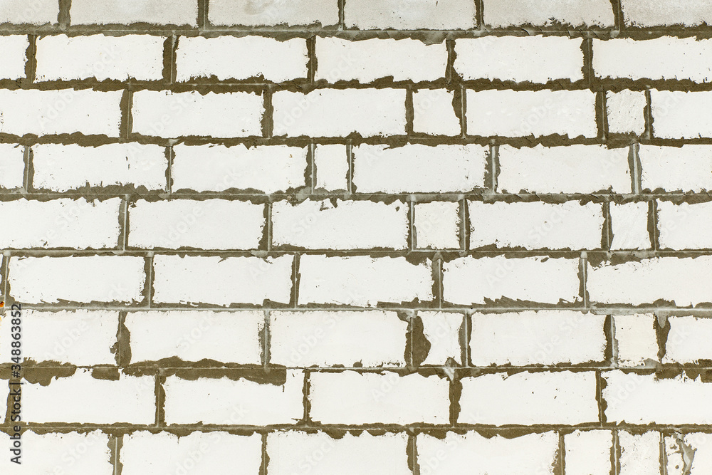 Foamed concrete block pattern background. white carbonated autoclave ...