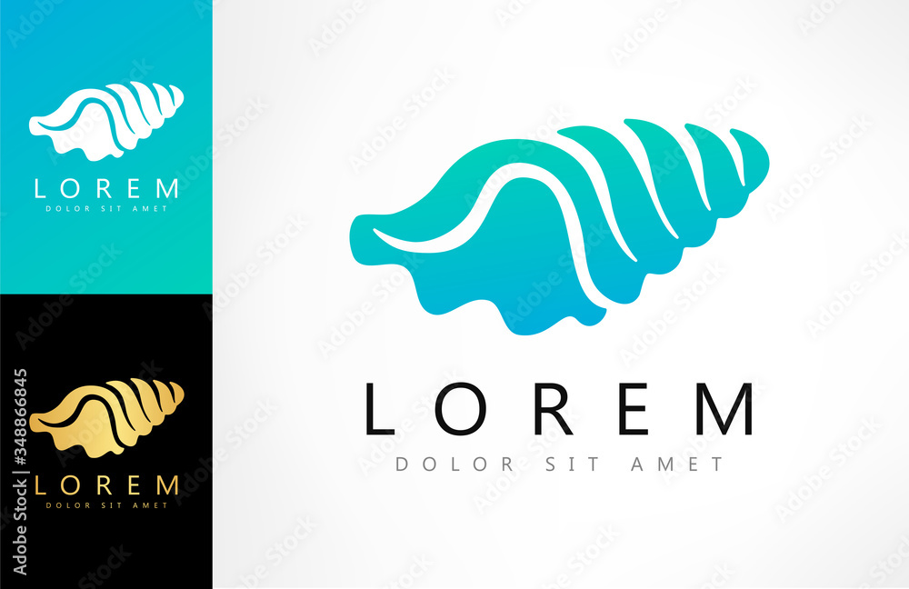 Shell Logo. Mollusk vector. Design vector illustration. Stock Vector ...