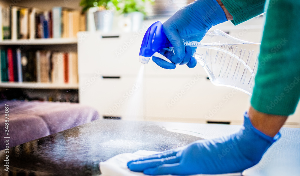 surface home cleaning spraying antibacterial sanitizing spray bottle ...