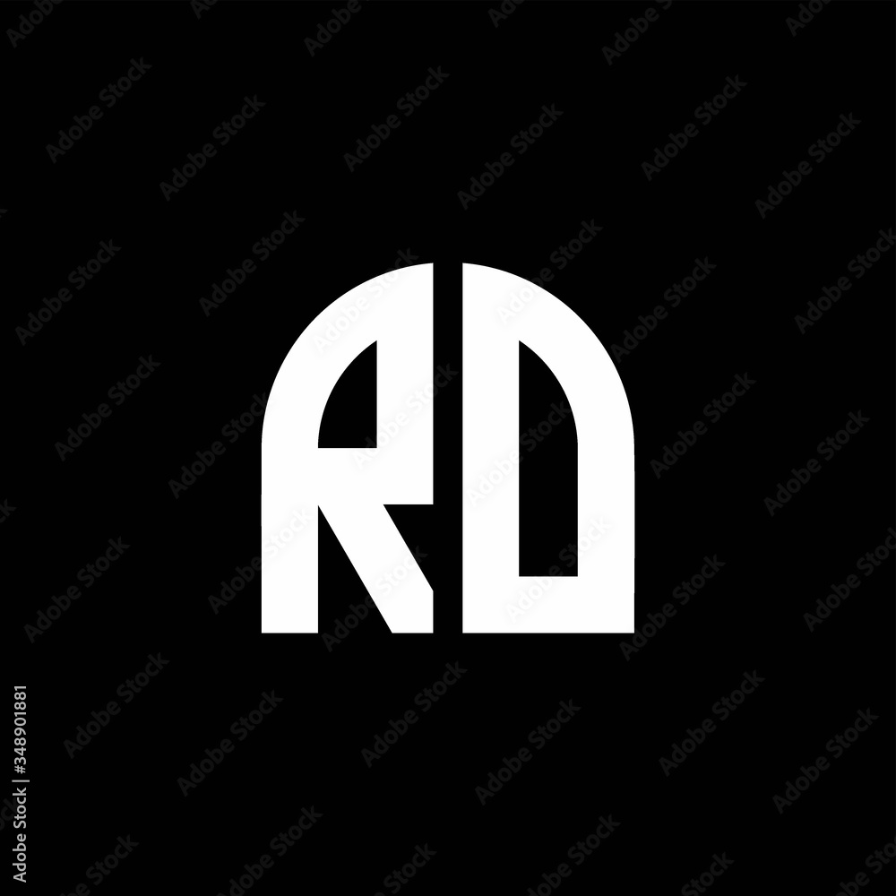 RD monogram logo with curve shape design template Stock Vector | Adobe ...