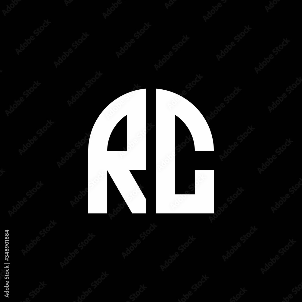 RC monogram logo with curve shape design template Stock Vector | Adobe ...