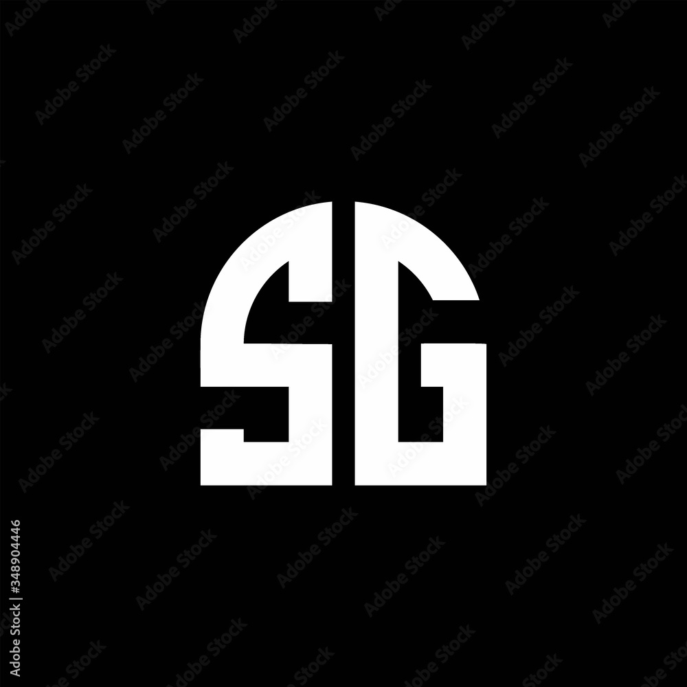 SG monogram logo with curve shape design template Stock Vector | Adobe ...