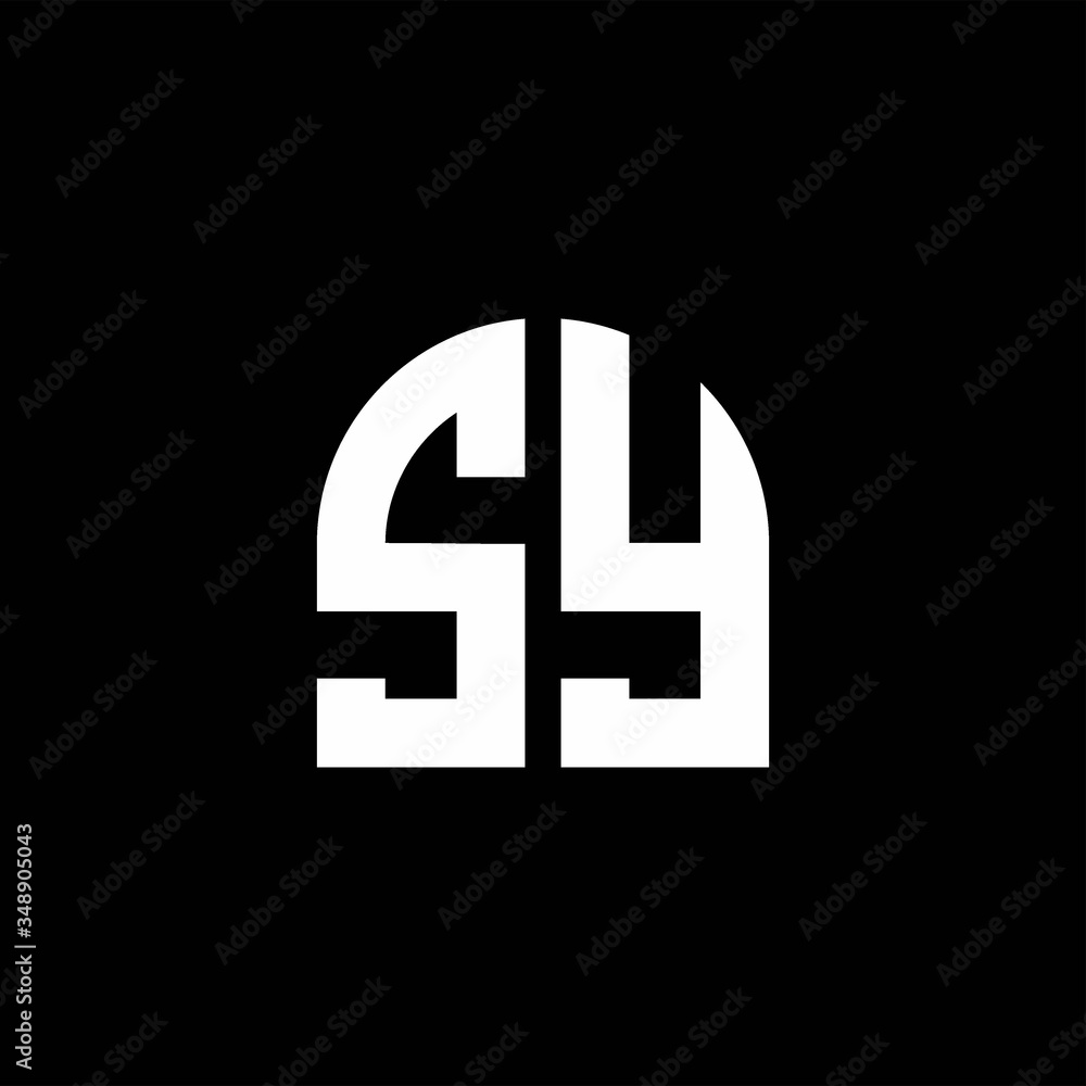 SY monogram logo with curve shape design template Stock Vector | Adobe ...