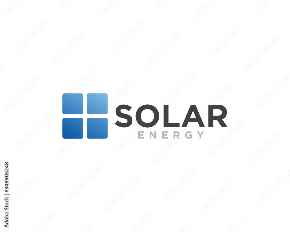 Solar Energy Logo Design Vector Illustration Stock Vector | Adobe Stock
