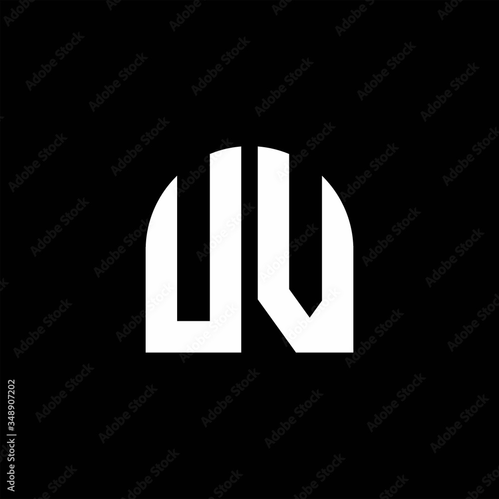 UV monogram logo with curve shape design template Stock Vector | Adobe ...