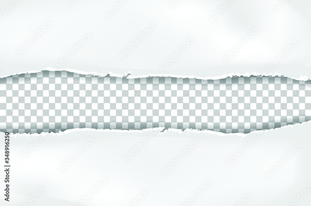 Torn paper edges for background. Ripped paper texture on transparent ...