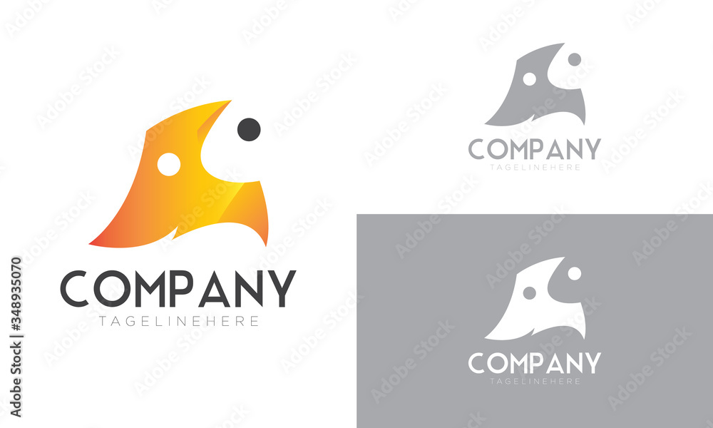 Vibrant color negative space logo. Modern vector logo design for ...