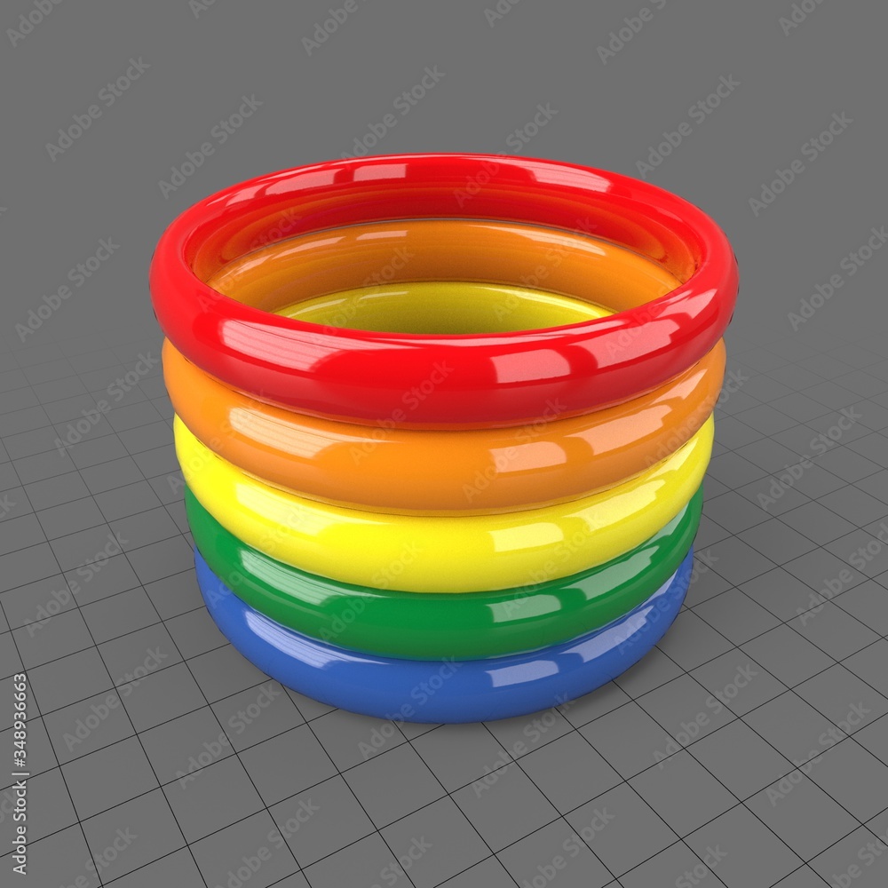 Rainbow bracelets Stock 3D asset | Adobe Stock