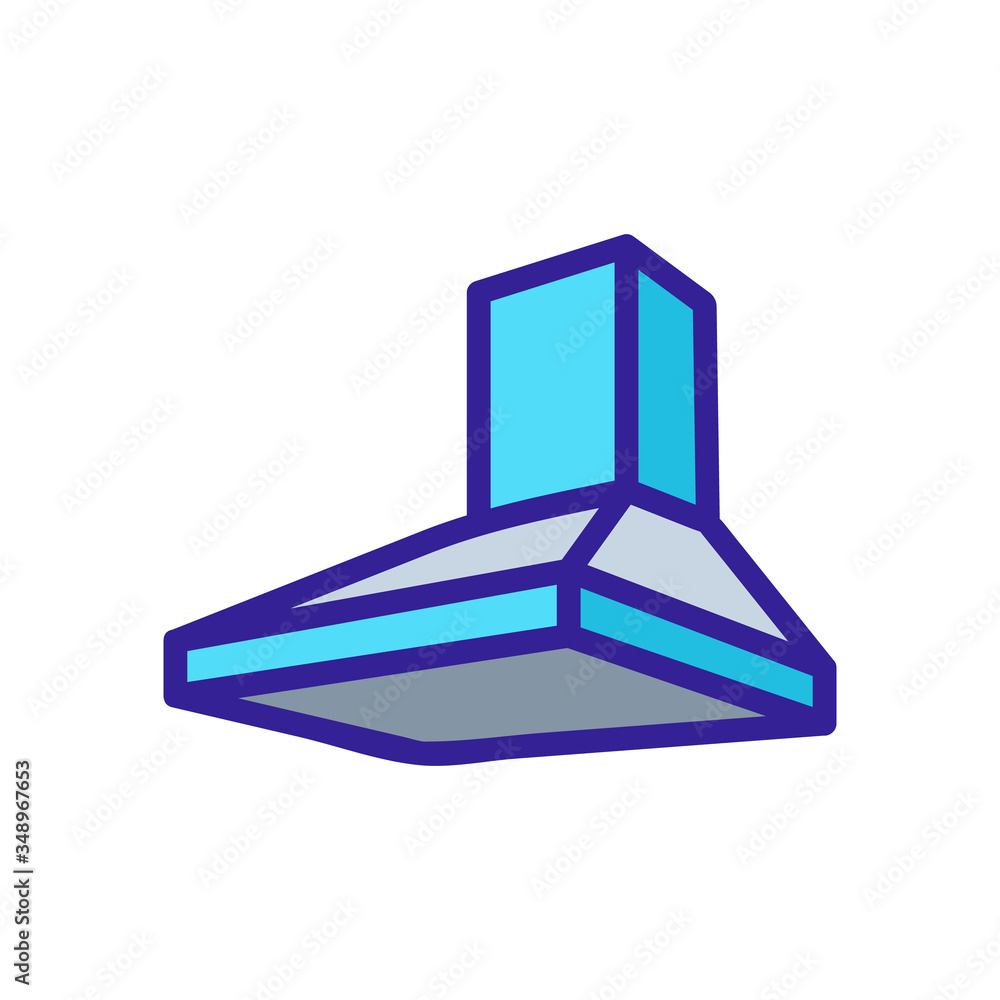 built-in pyramidal overall hood icon vector. built-in pyramidal overall ...