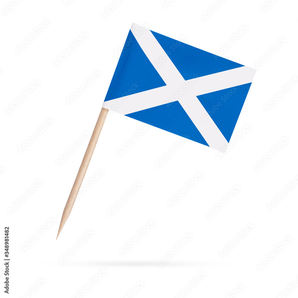 Miniature Flag Scotland. Isolated toothpick flag from Scotland on white ...