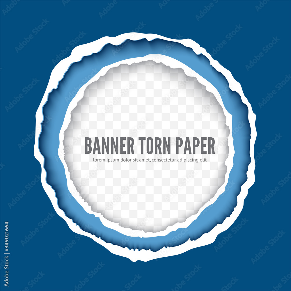 Torn paper sheet realistic vector banner template Stock Vector | Adobe ...